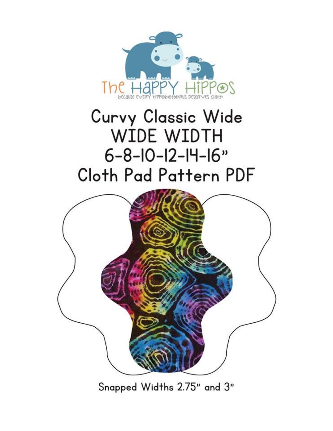 The Happy Hippos Curvy Classic WIDE WIDTH 6-8-10-12-14-16" Sewing PDF ...