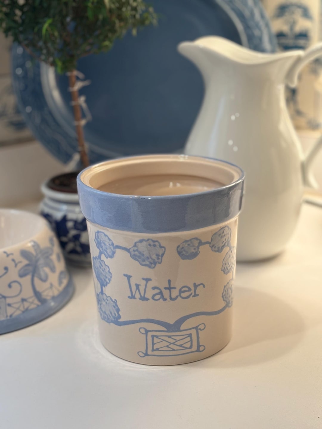 Hand Painted Deep Water Bowl - Periwinkle - Etsy