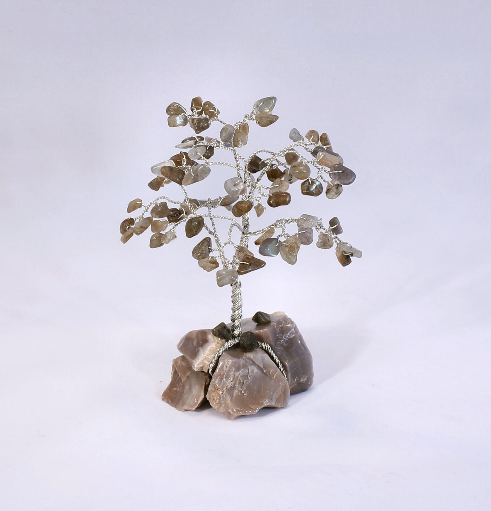 Labradorite Gem Tree on Root Beer Flint metaphysical feng | Etsy