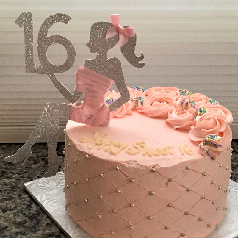 Girl Silhouette Cake Topper - Etsy