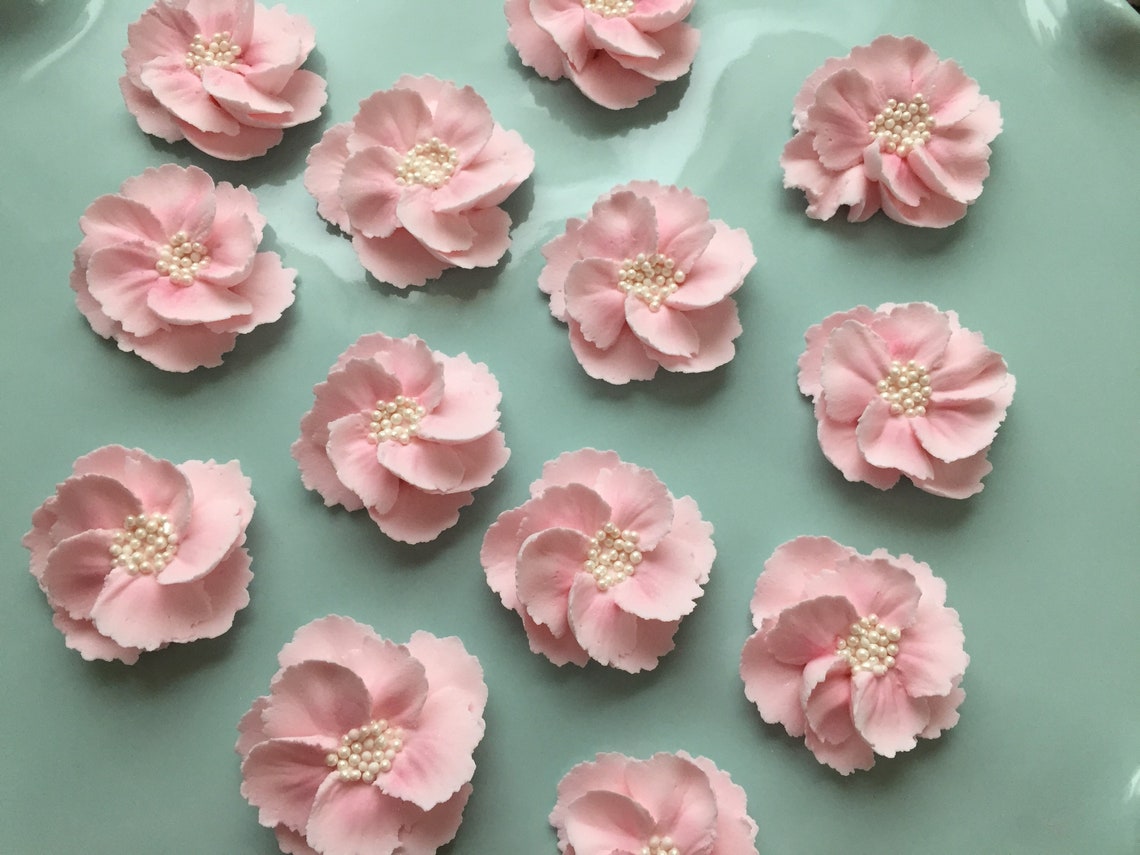 Royal Icing Flowers Soft Pink Weddings Events Showers Cake - Etsy Canada