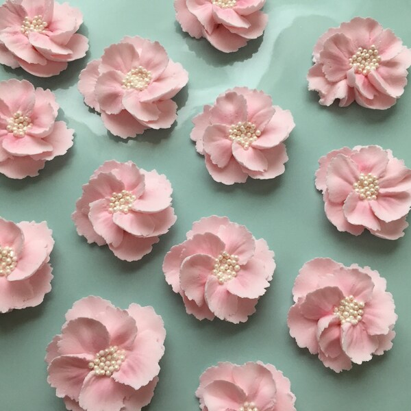 Pink Icing Flowers - Etsy