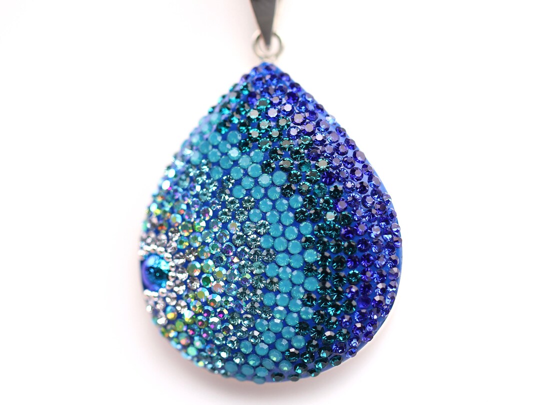 Sterling Silver Micro Mosaic Pendant - Featuring Dichroic Glass ...