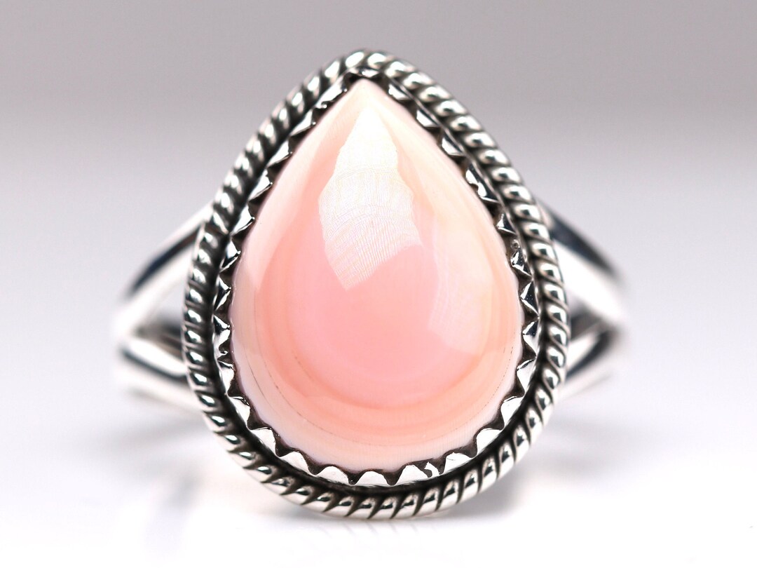 Size 9.5 Southwestern Pink Conch Shell Ring Sterling Silver One of a ...