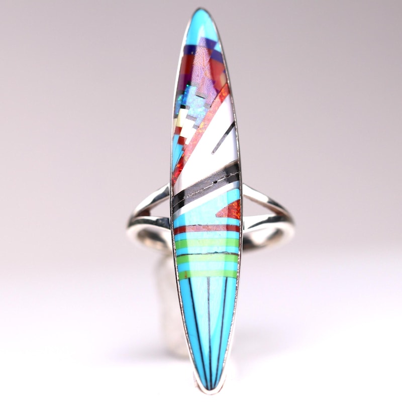 Blue Opal Finger Ring - Etsy