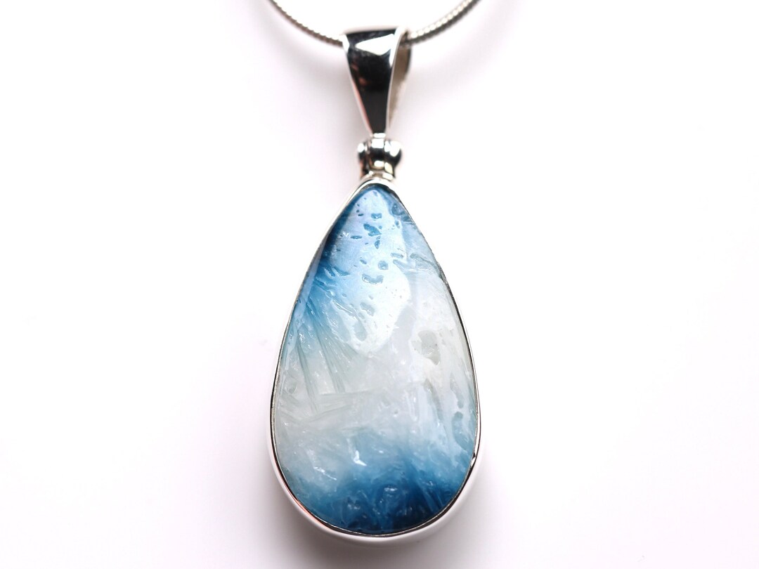 Blue Ice Glacierite Pendant Sterling Silver Necklace Newly Discovered ...