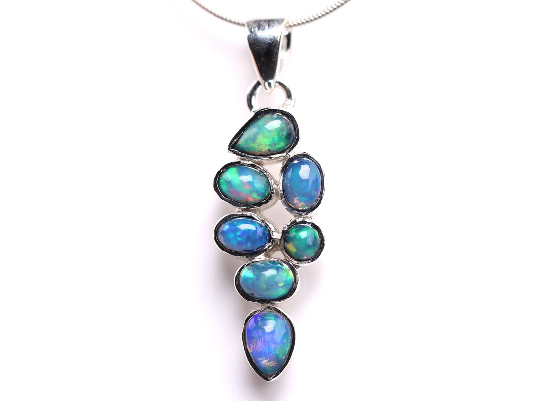 Blue Ethiopian Opal Pendant - One of a Kind Opal Jewelry - October ...