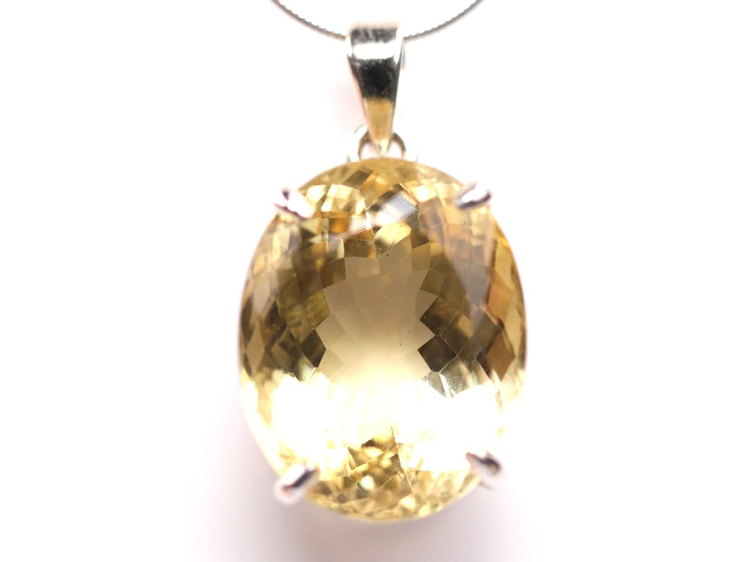 Large AAA Quality Citrine Pendant - Sterling Silver Large Citrine ...
