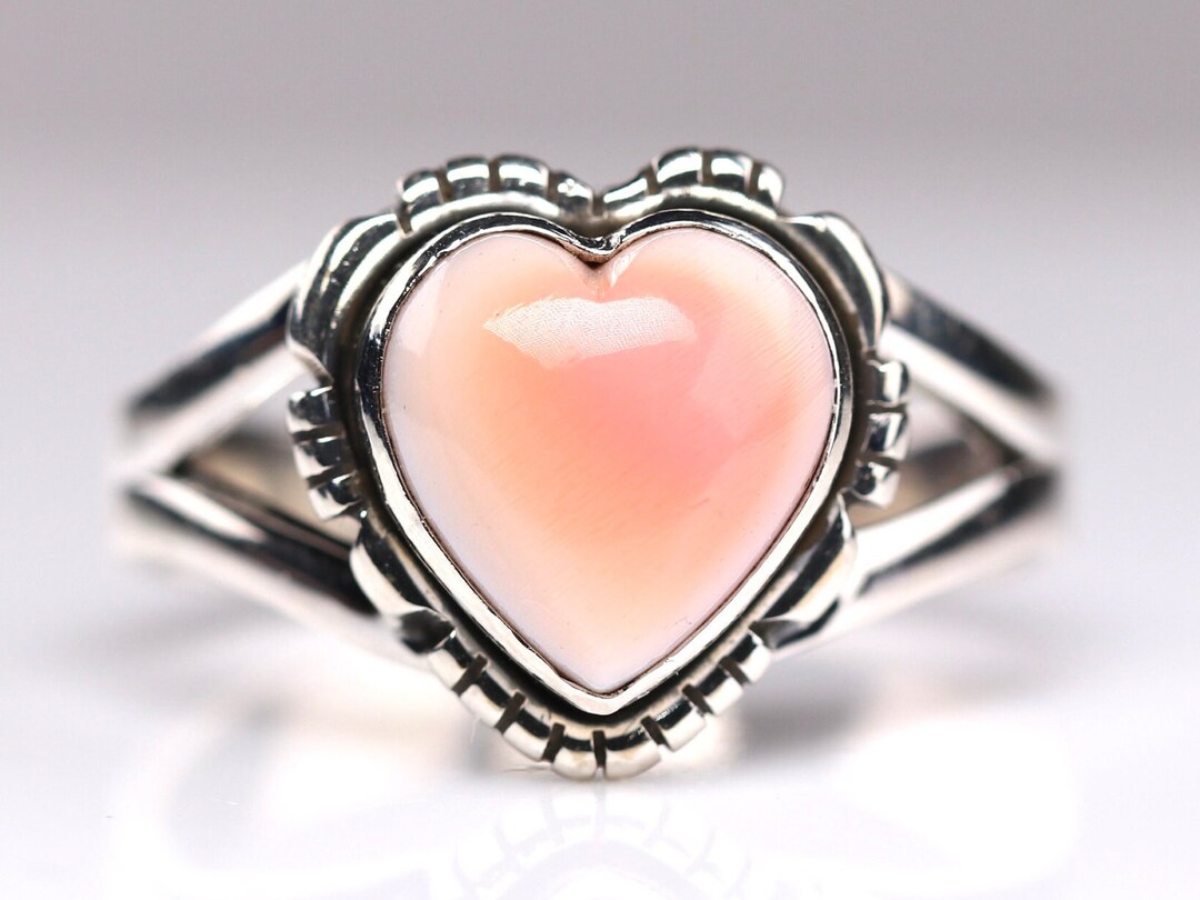 Size 10 Southwestern Pink Conch Shell Ring Sterling Silver One of a ...