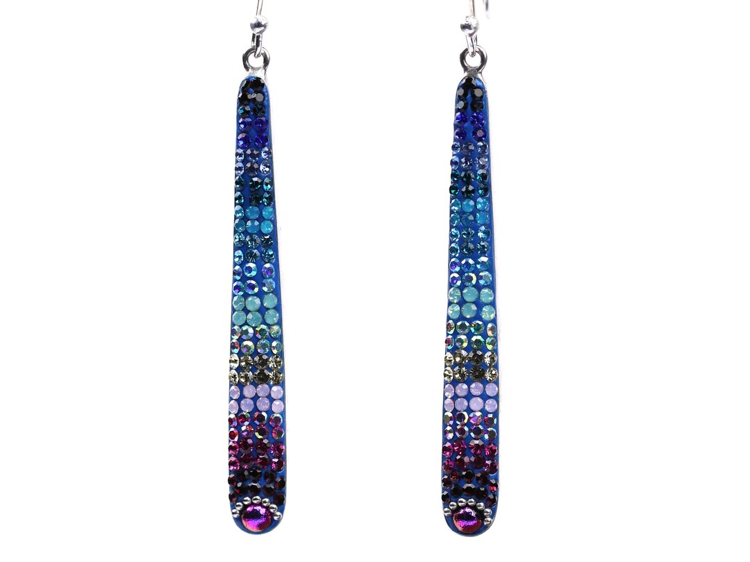 Sterling Silver Micro Mosaic Earrings - Featuring Dichroic Glass ...