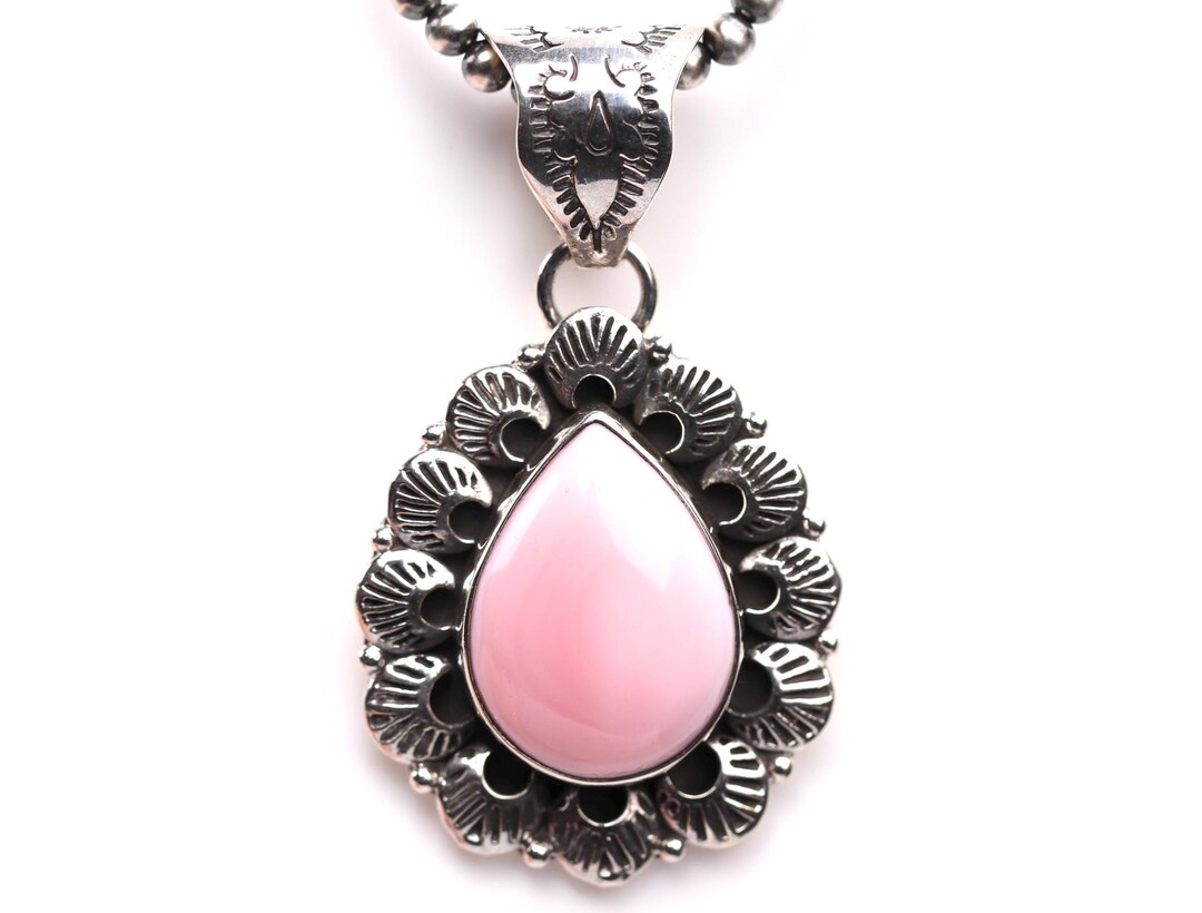 Southwestern Pink Conch Shell Pendant - Sterling Silver One of a Kind ...