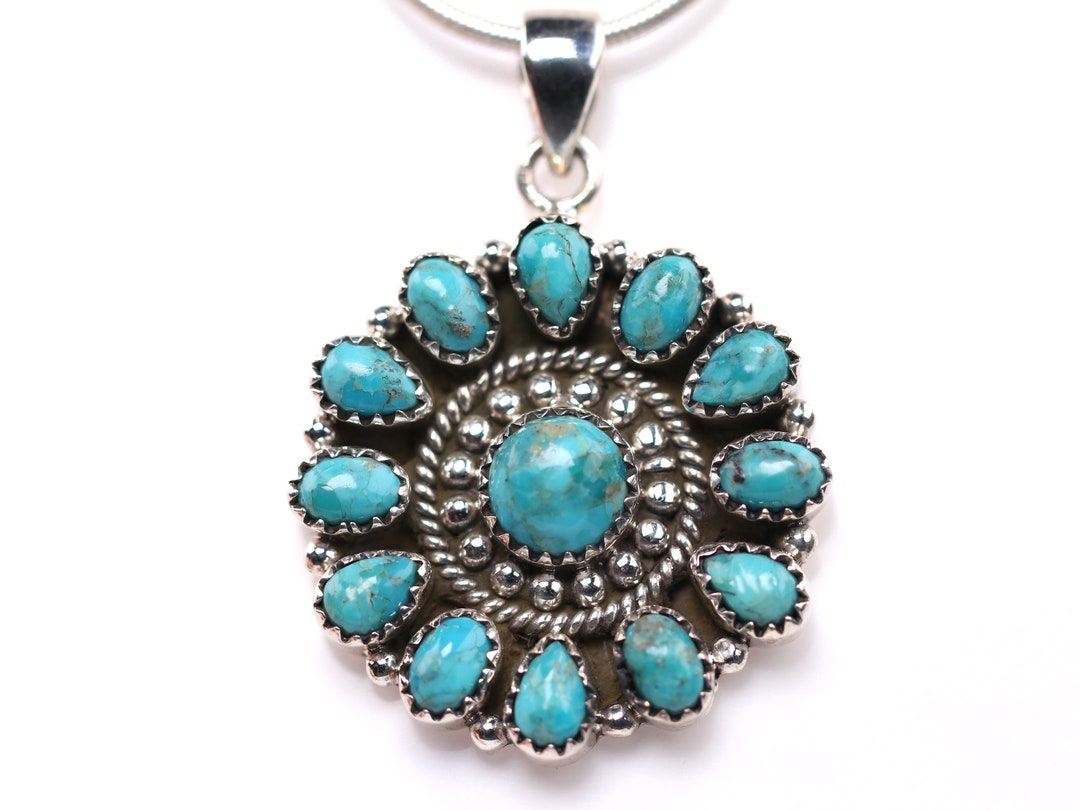 Southwestern Turquoise Pendant - Sterling Silver Designer Turquoise ...