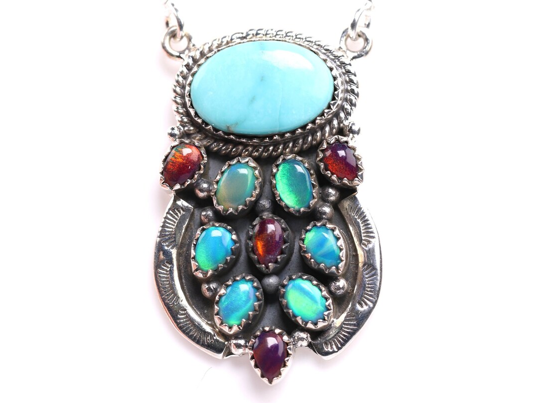 Sterling Silver Southwestern Style Complete Necklace - Chain Included ...