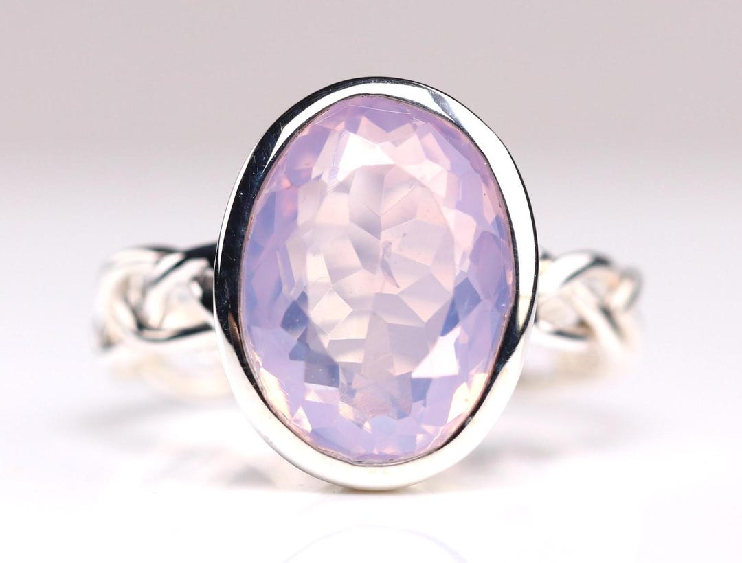 Size 8 - Natural Lavender Quartz Ring - Sterling Silver Purple Quartz Jewelry - Unique Gift for ...