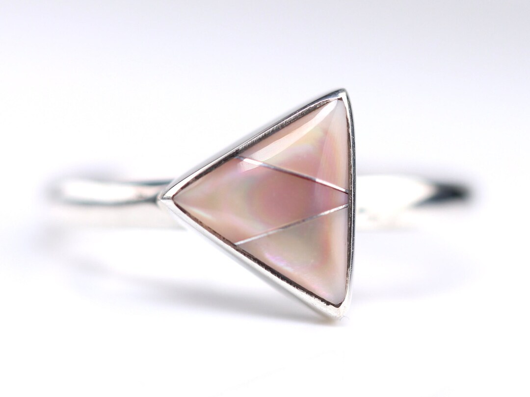 Southwestern Mother of Pearl Inlay Ring - Solid Sterling Silver Jewelry ...