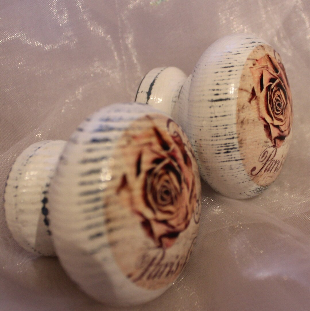 French paris Rose Drawer/cupboard Knob, Shabby Chic, French Decor ...