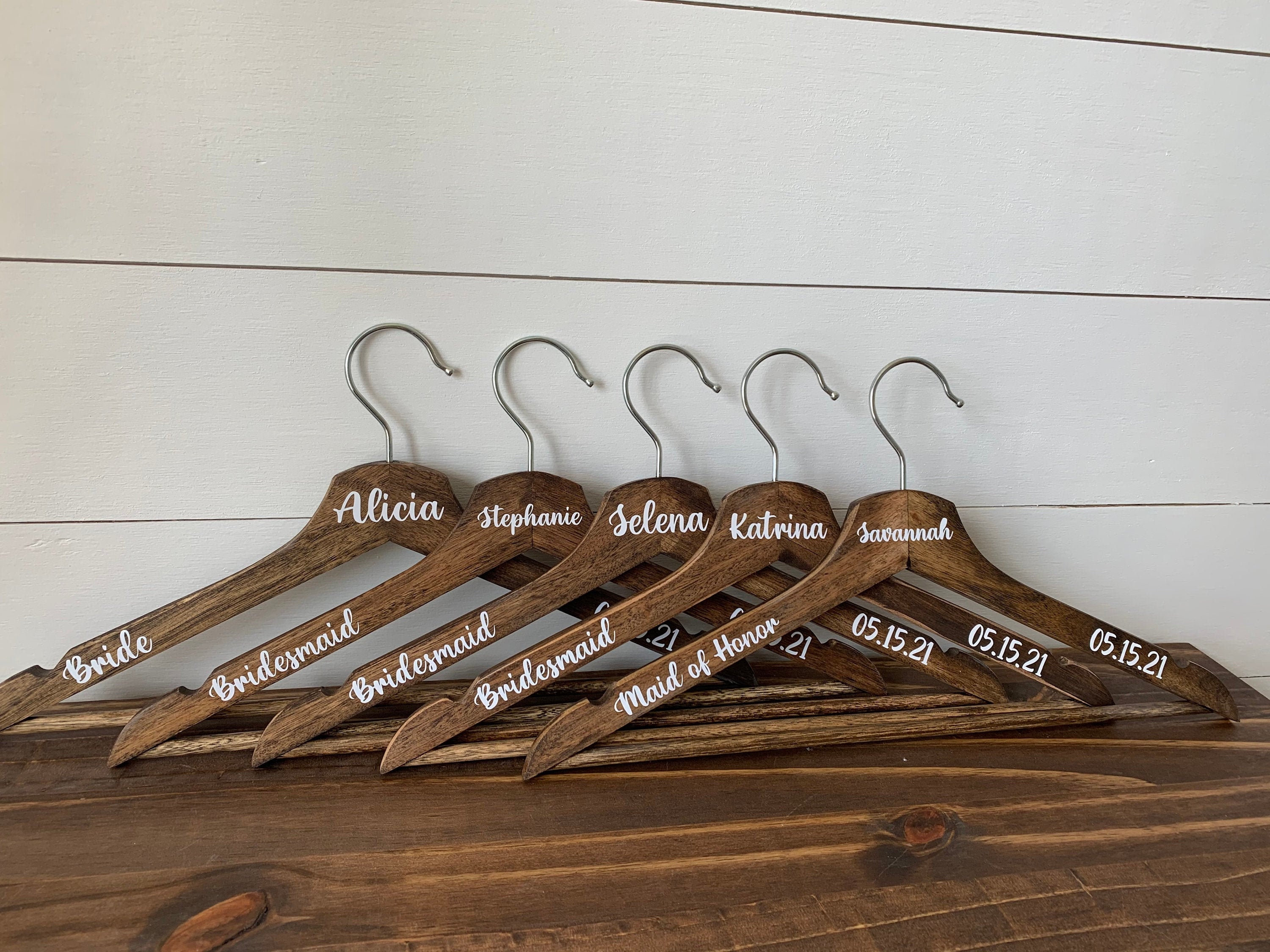 Personalized Wedding Hanger With Name & Date Custom Bridal Party Hanger ...