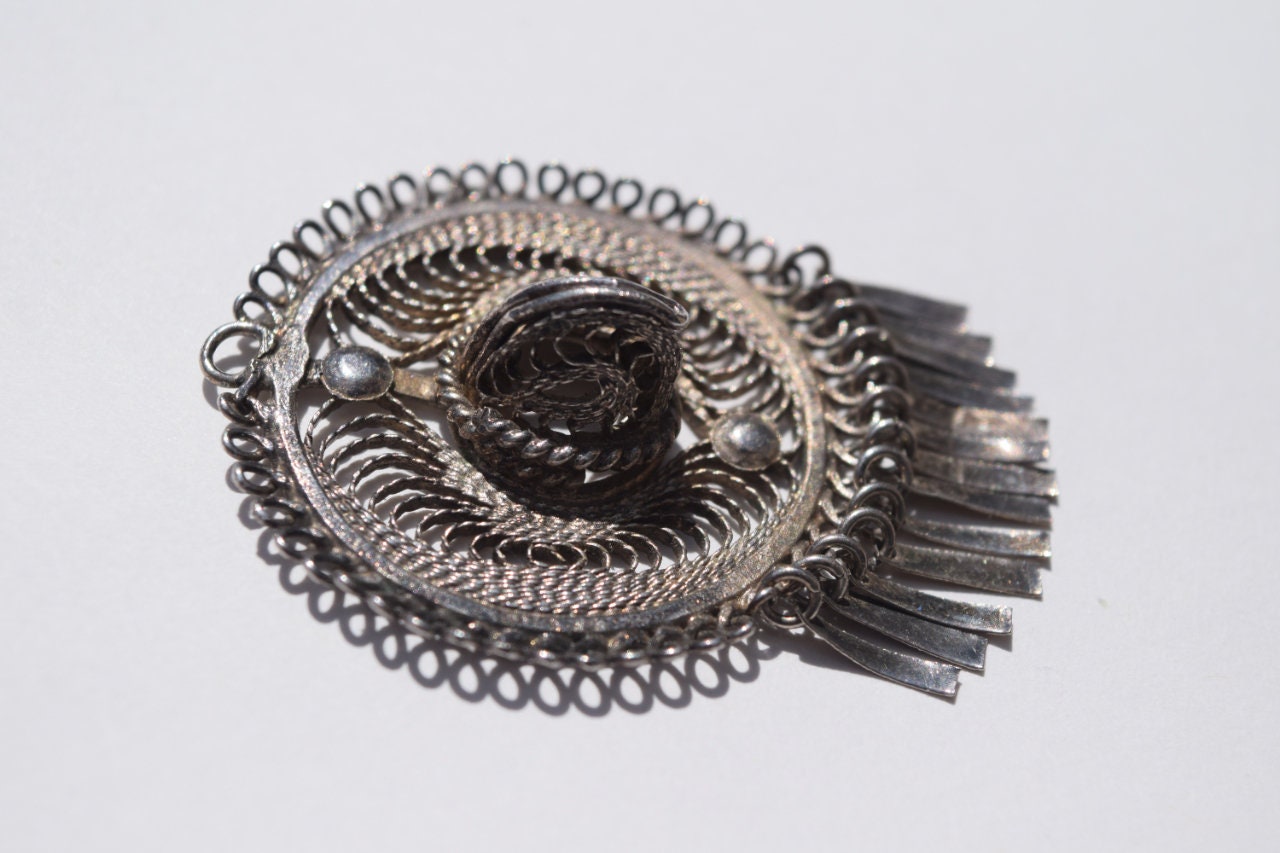 Sombrero Pendant Vintage Mexican Silver Fine Filigree Charm Sombrero Pendant Vintage Mexican Silver Fine Filigree Charm