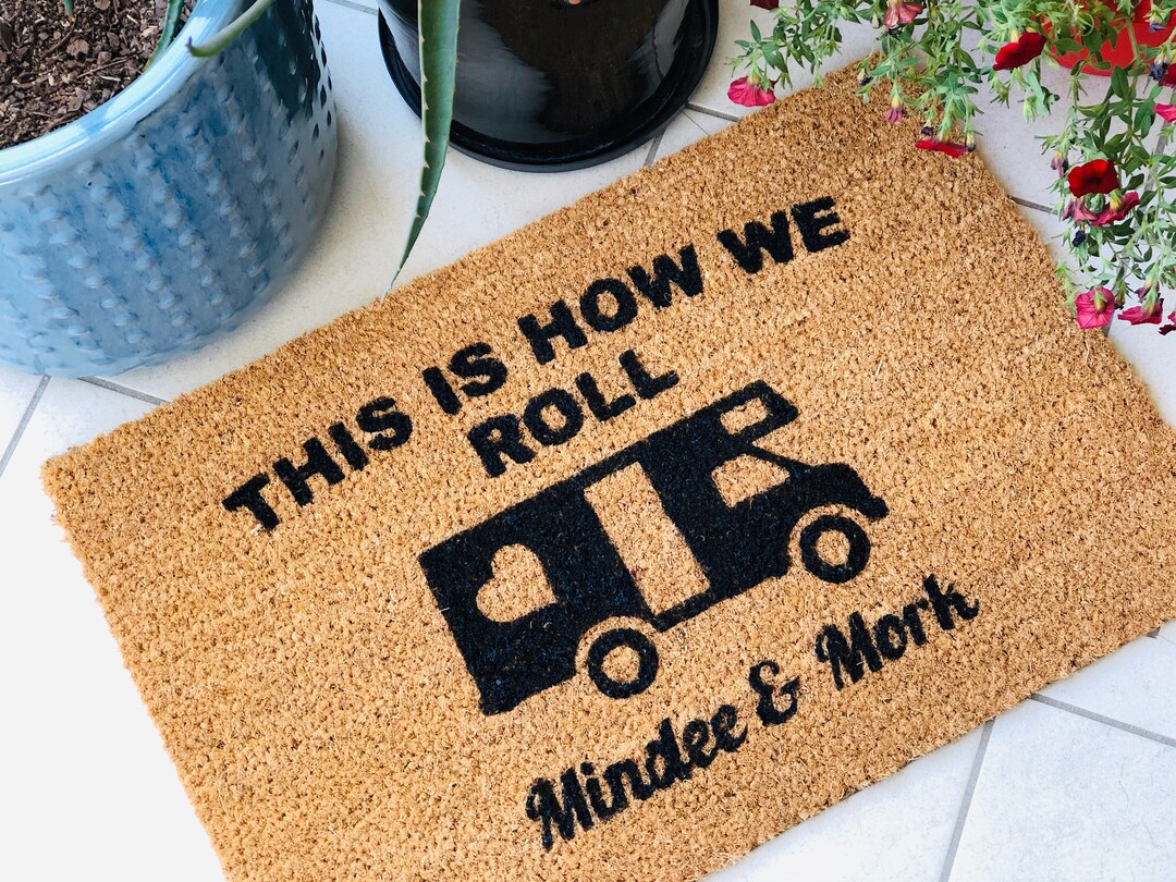 Personalised This is How We Roll Caravan Coir Door Mat Personalised ...