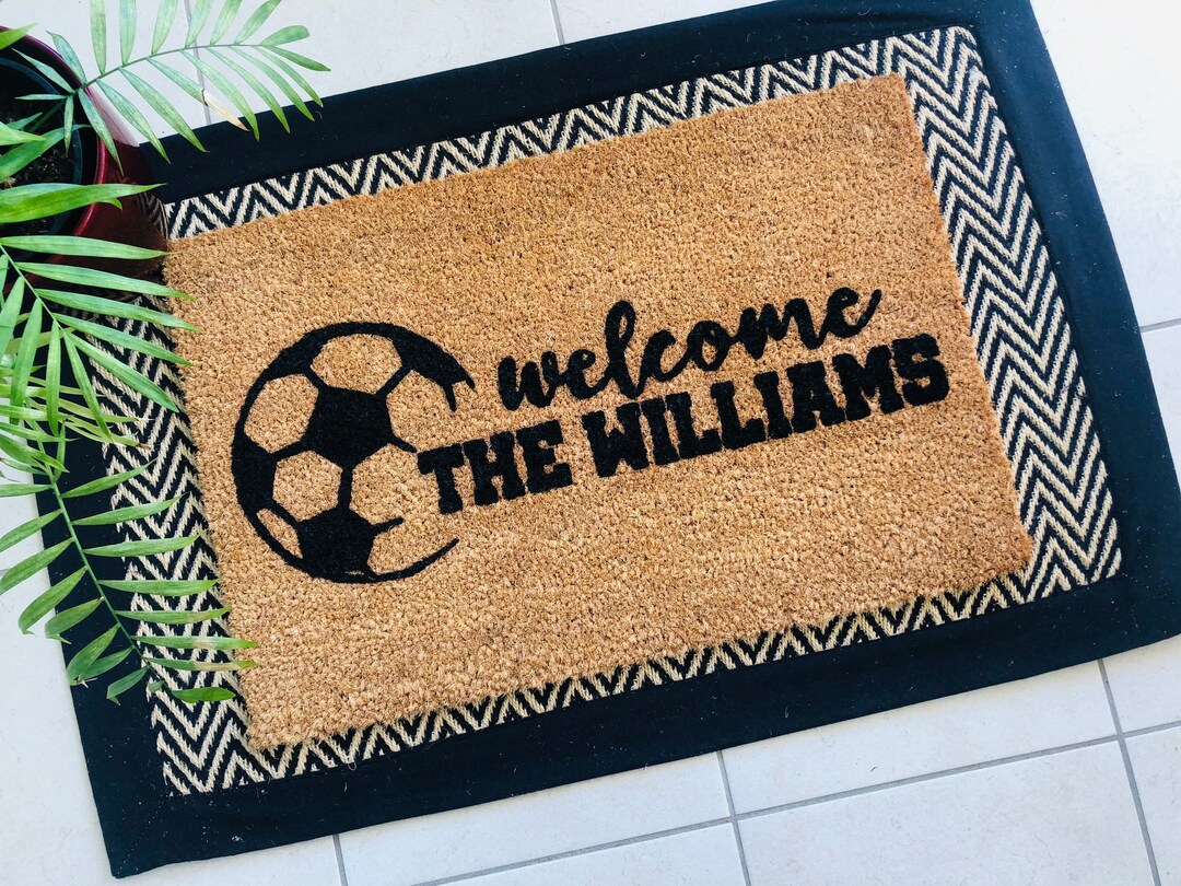 Personalised Soccer Welcome Coir Door Mat Soccer Gift Soccer Doormat - Etsy