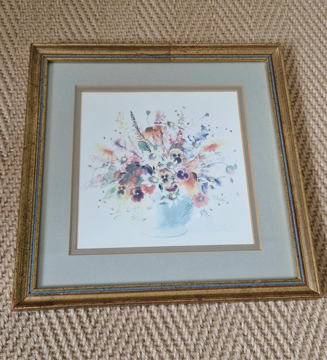 Vintage Celia Russell Flower Print: Summertime, Gold Wood Frame - Etsy