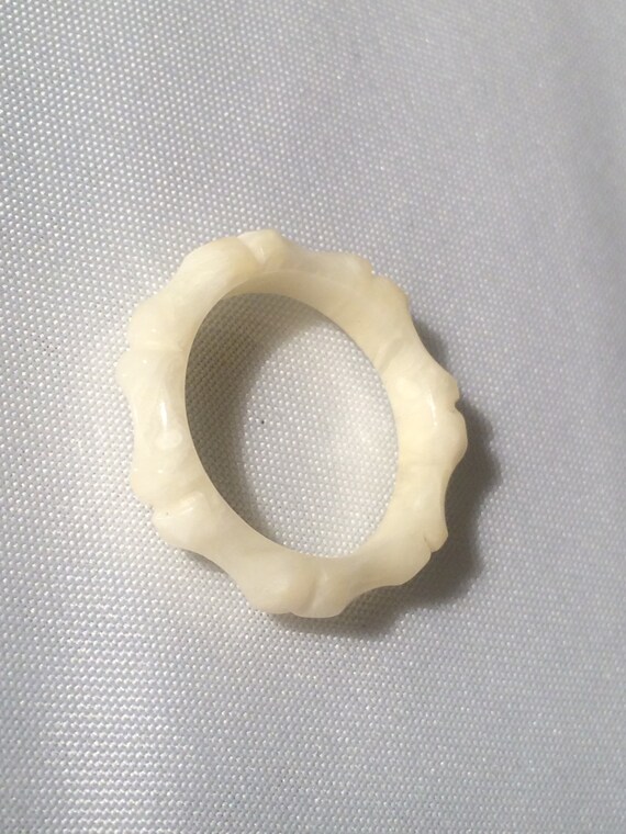 1 Vintage Bakelite New Crafted Ring - 1940s Marbled W… - Gem