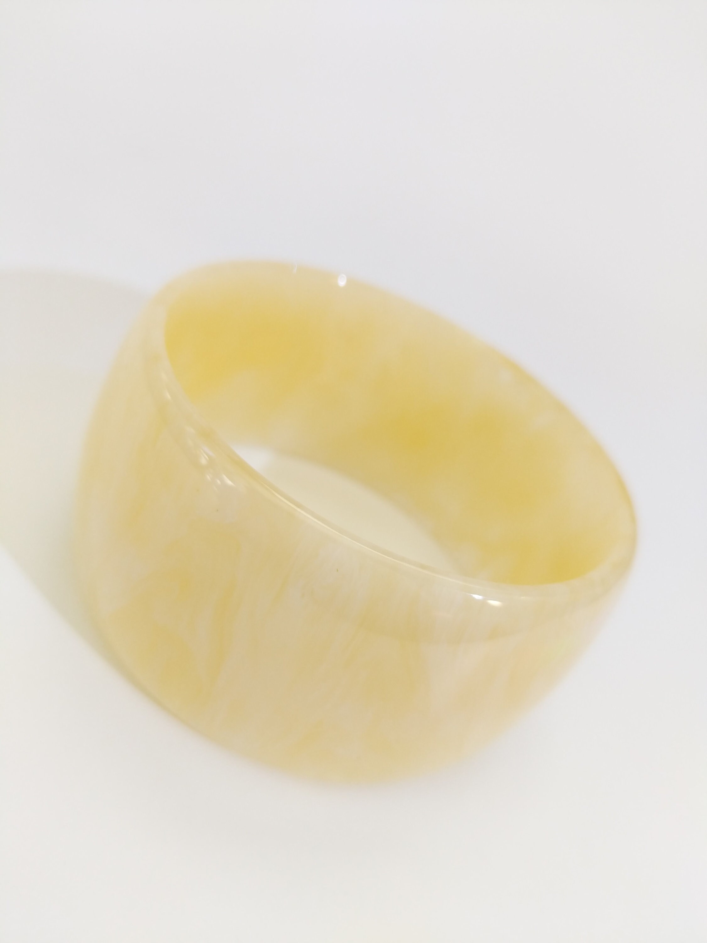 Bakelite Bracelet Ultra Wide White/ Warm Translucent Pearl | Etsy