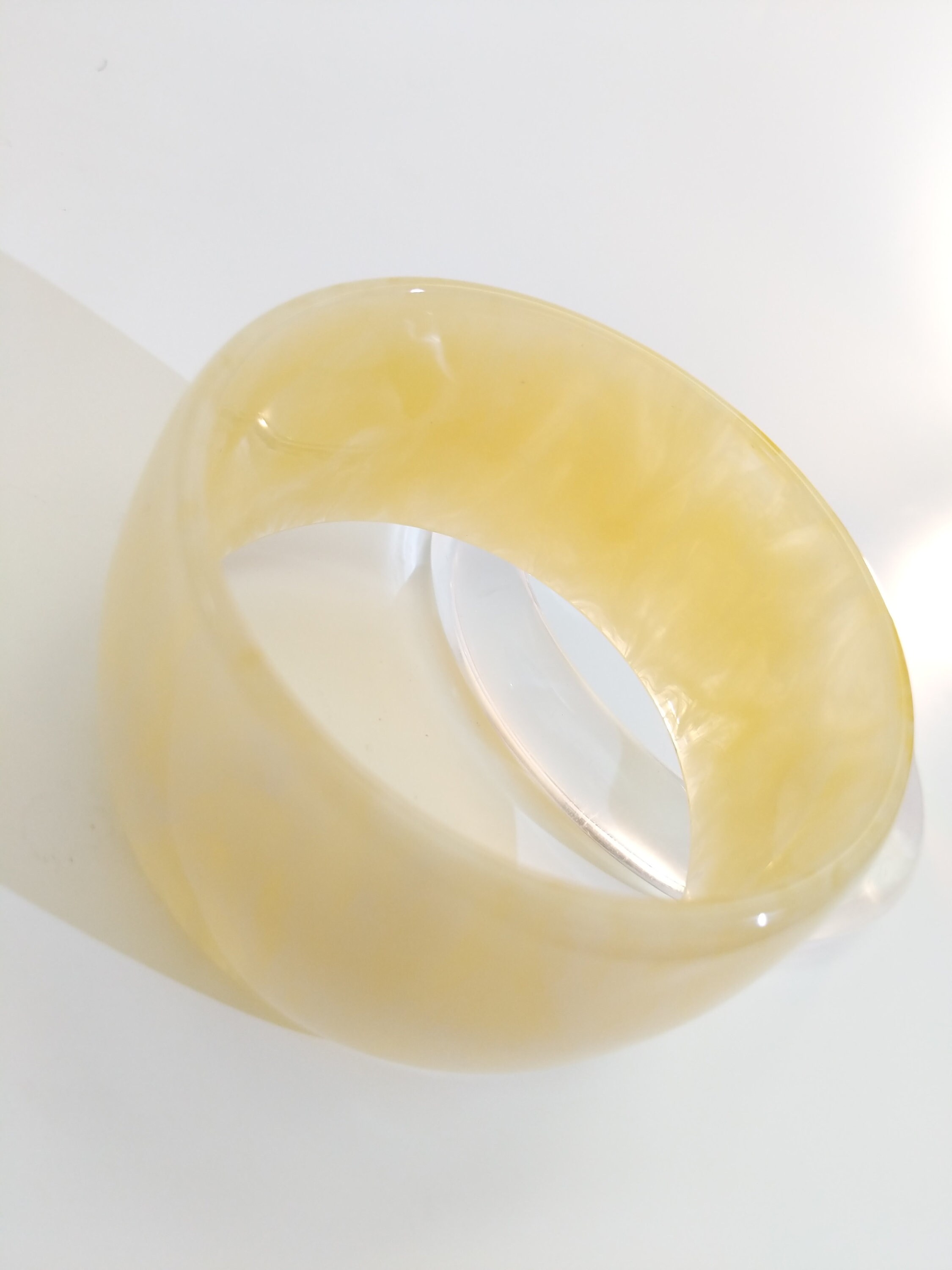 Bakelite Bracelet Ultra Wide White/ Warm Translucent Pearl | Etsy