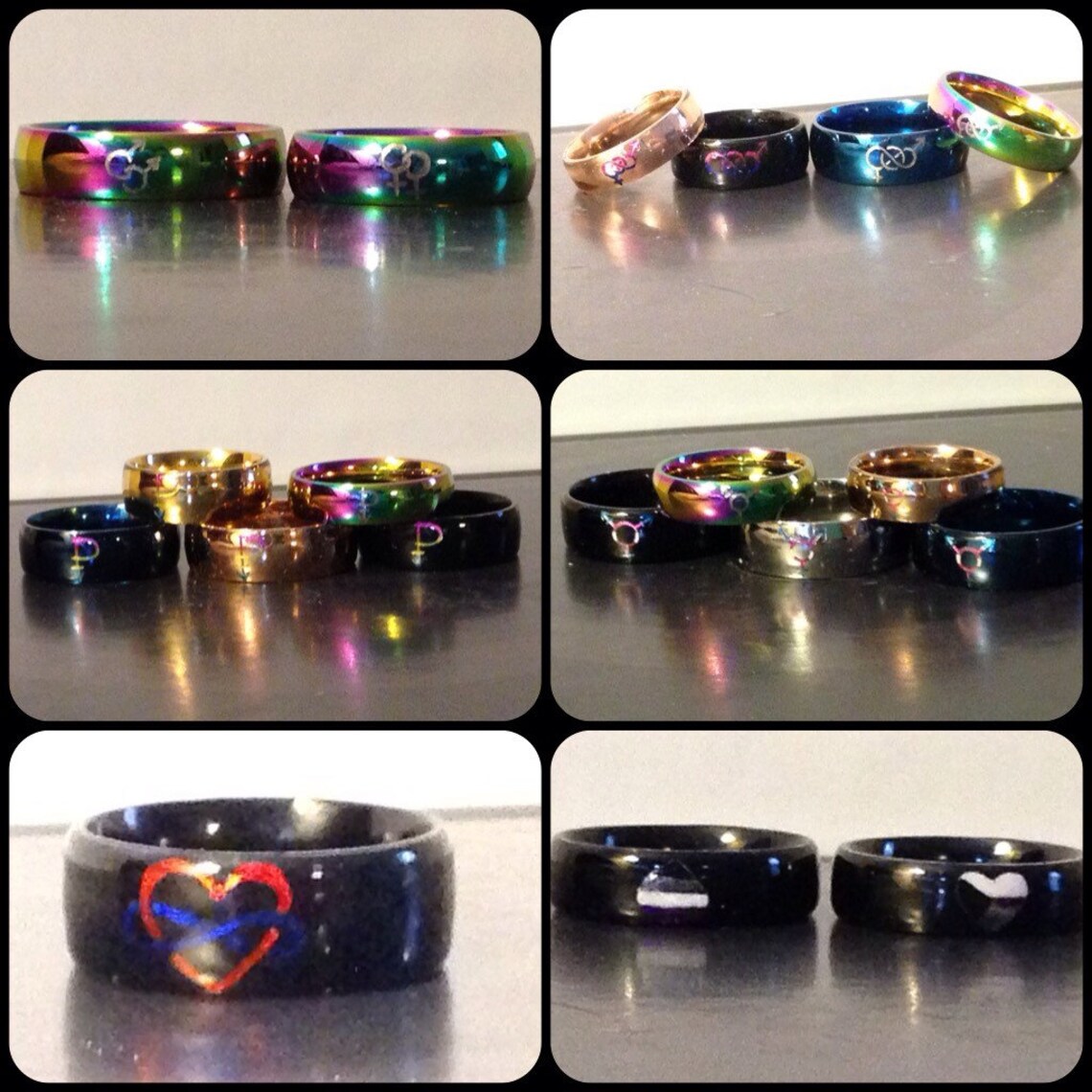 Stainless Steel Engraved LGBT Symbol Rings: Gay Lesbian - Etsy