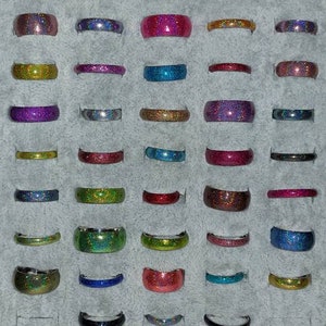 Holographic Stainless Steel and UV Resin Rings - Whole Sizes 3 - 16 - Etsy