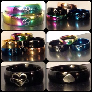 Stainless Steel Engraved LGBT Symbol Rings: Gay, Lesbian, Pansexual ...