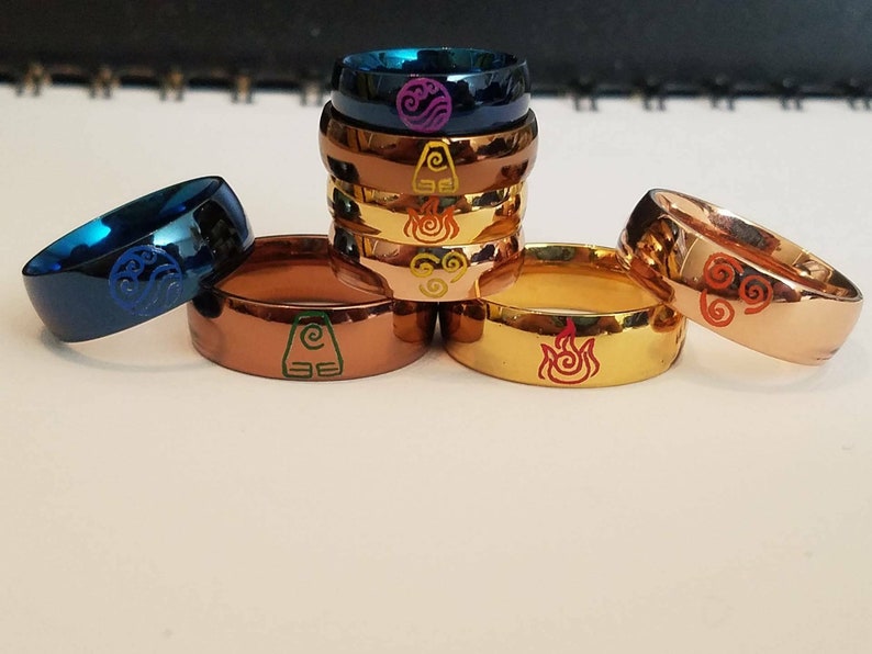 Avatar Element Symbol Rings Great for Cosplay - Etsy