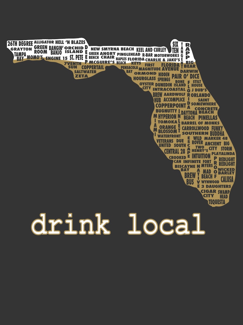 Drink Local- Florida Beer T-shirt - Etsy