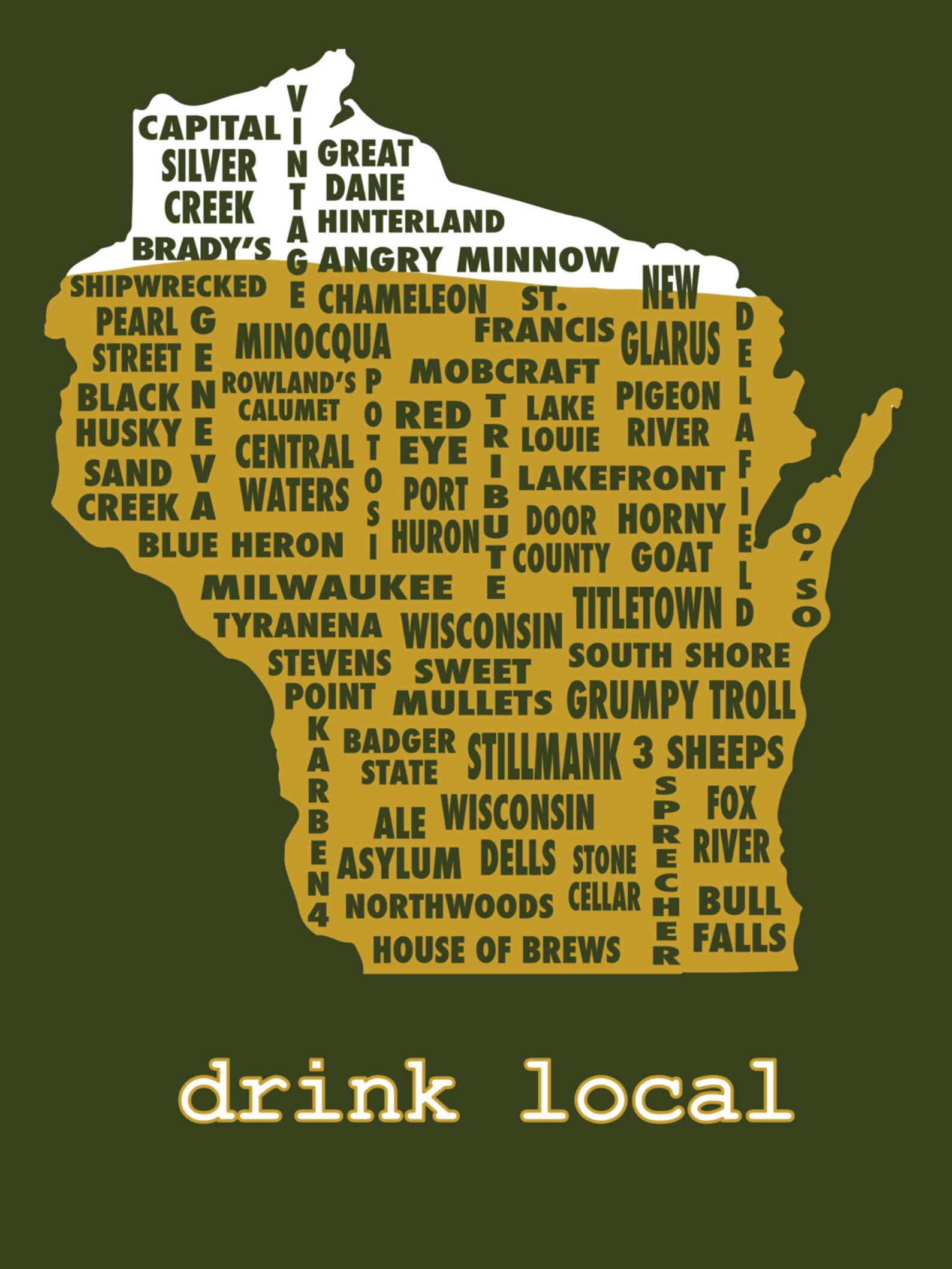 Drink Local- Wisconsin Beer T-shirt - Etsy