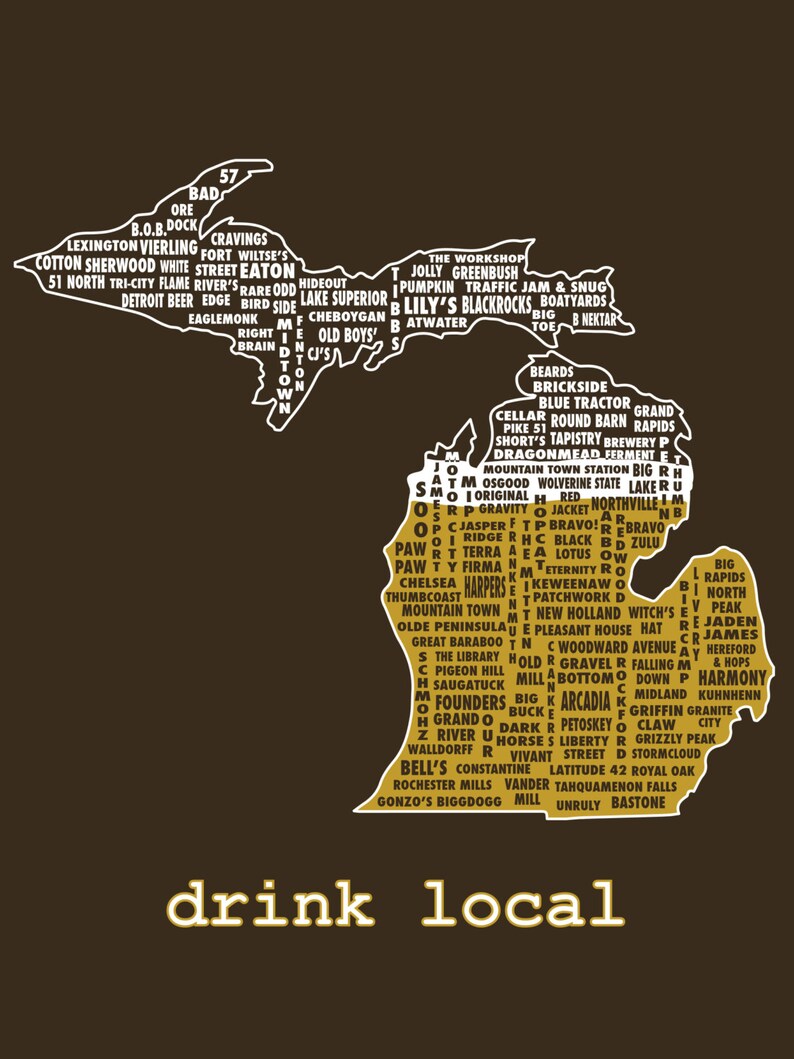 Drink Local- Michigan Beer T-shirt - Etsy