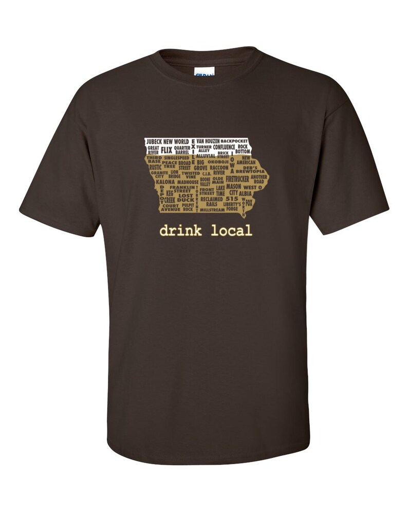Drink Local - Iowa Beer T-shirt - Etsy