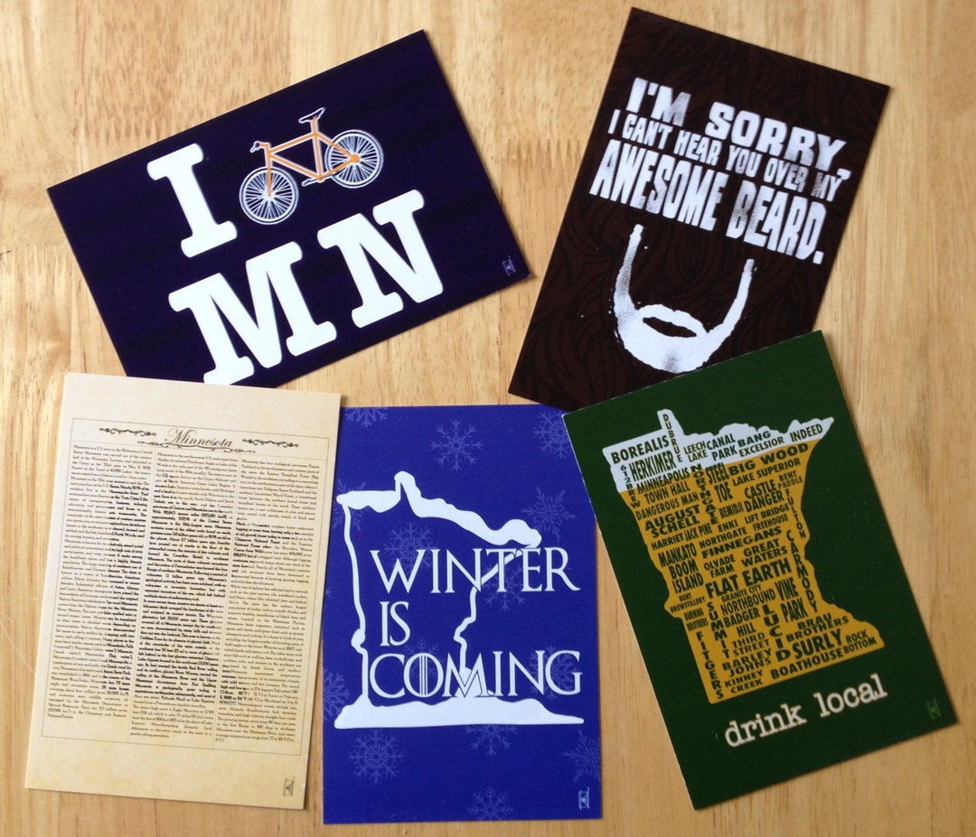 5 Minnesota Postcards (4" X 6") (your Choice) - Etsy