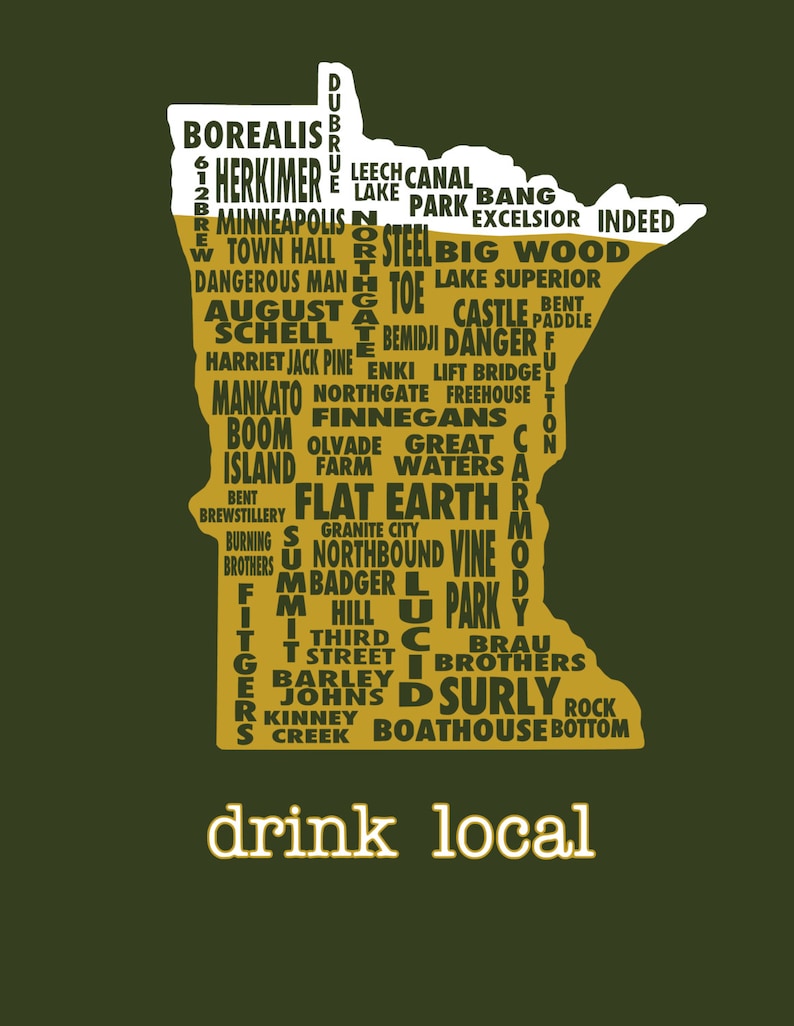 Drink Local Minnesota Beer T-shirt Original Design - Etsy