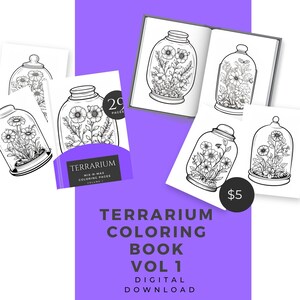 Terrarium Colouring Pages - Volume 1 - 29 Page Coloring Book - Etsy