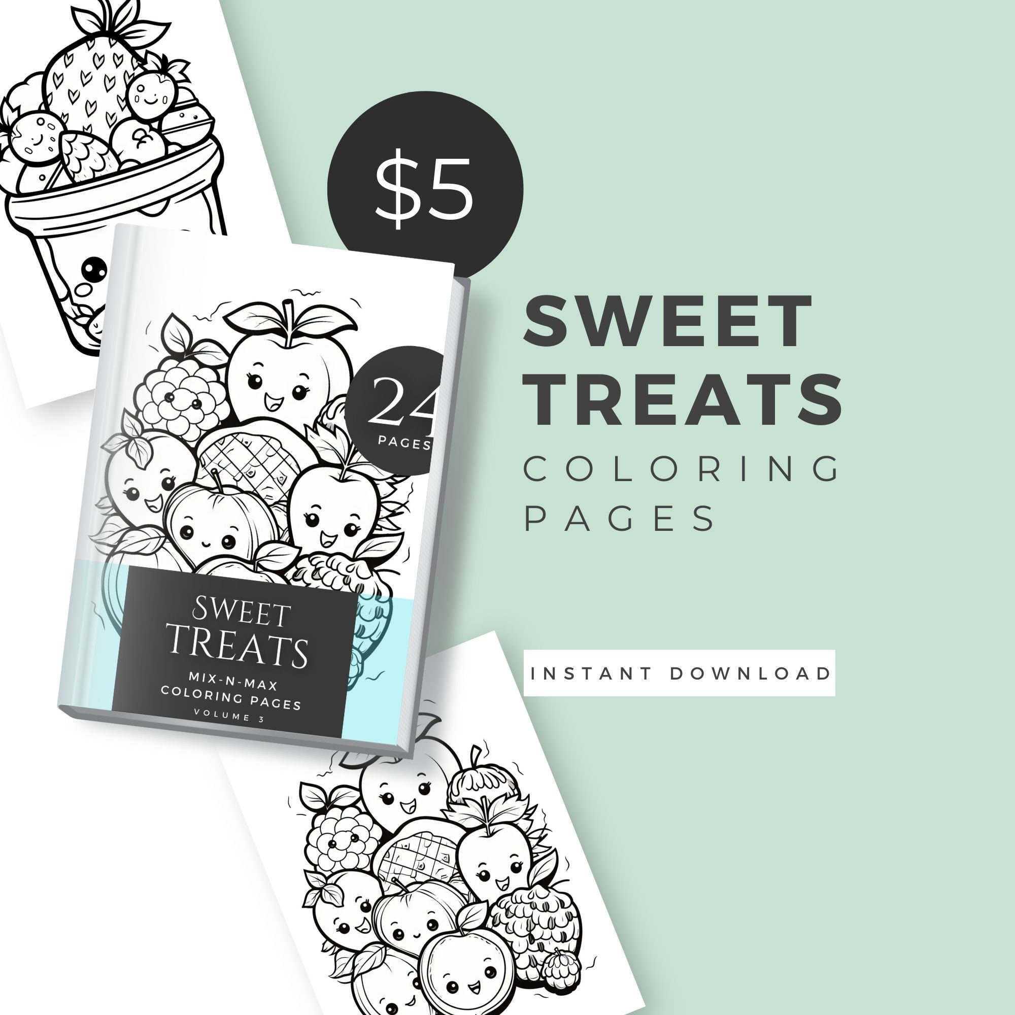 Sweet Treats Colouring Pages BUNDLE - Volume 1-3 - 70+ Page Coloring ...