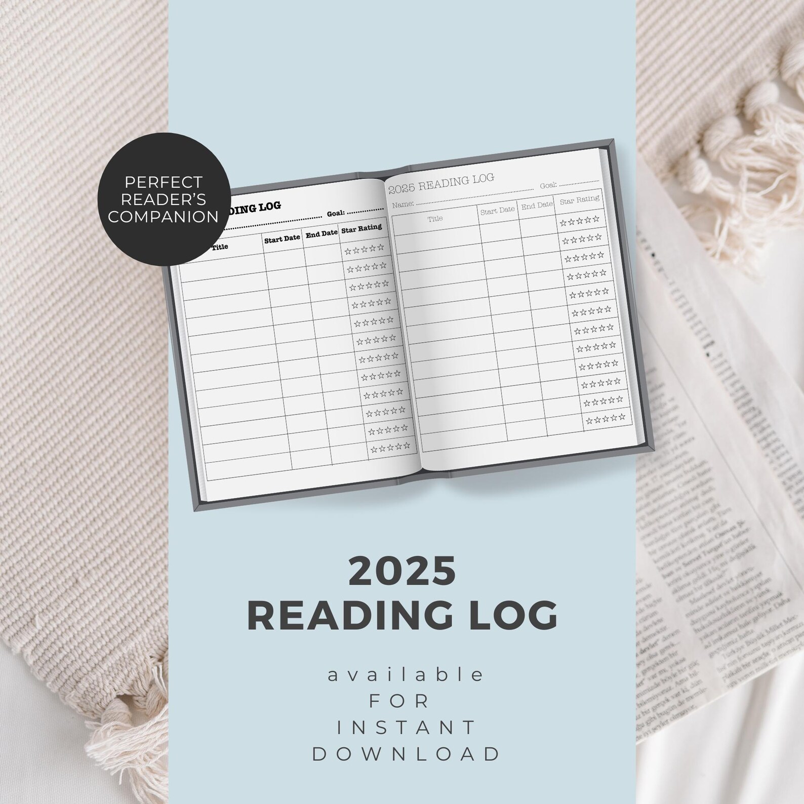 2025 Reading Log - Printable List for All Book Readers - Etsy