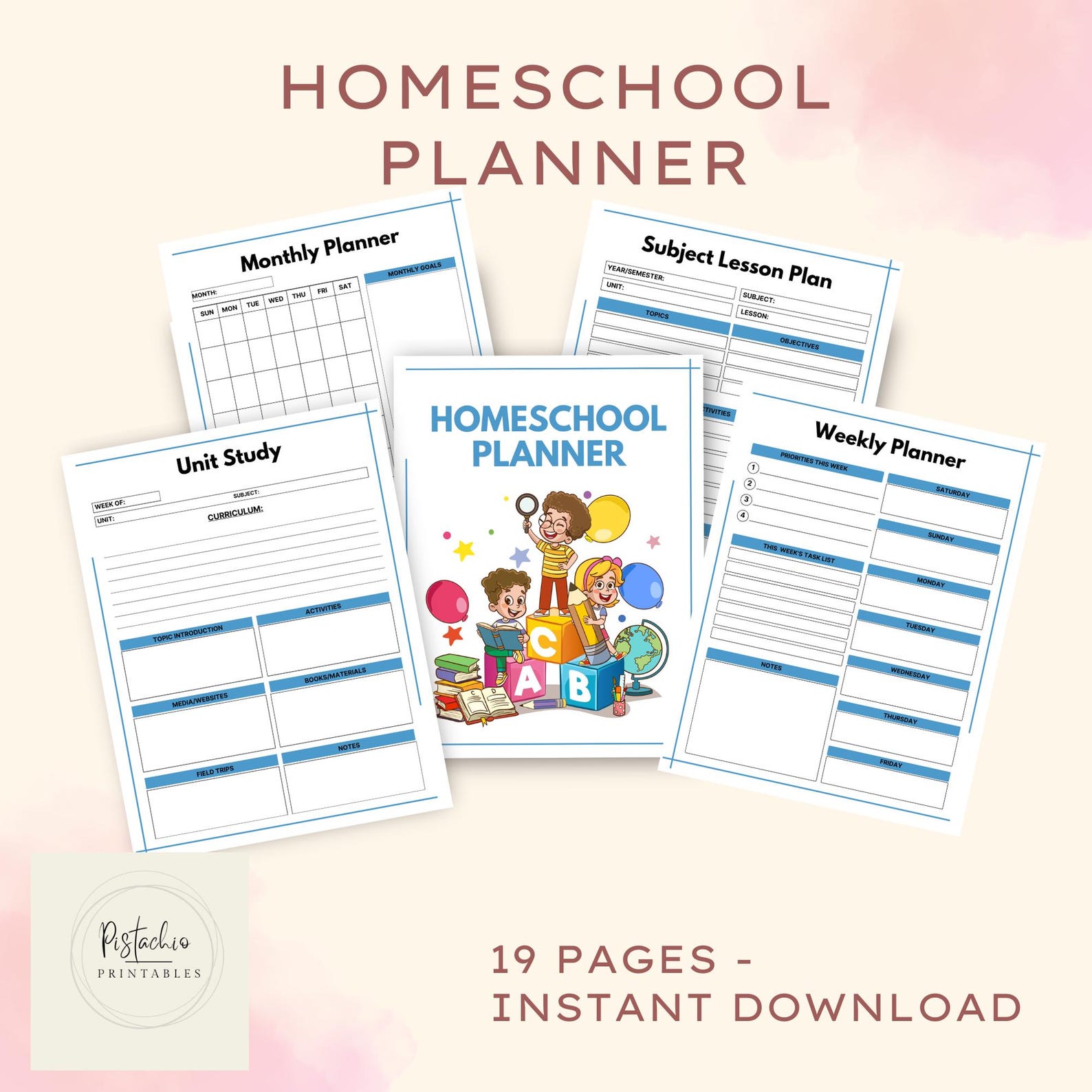 HOMESCHOOL PLANNER - Printable Homeschooling Planner - Instant Download ...
