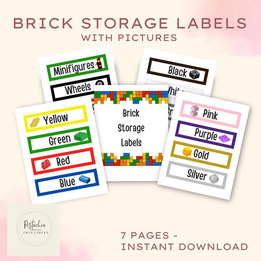 Brick Storage Labels With Pictures - Printable Organizer (PDF) - Etsy