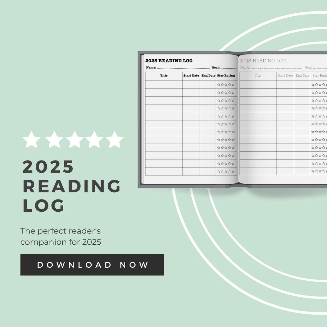 2025 Reading Log - Printable List for All Book Readers - Etsy