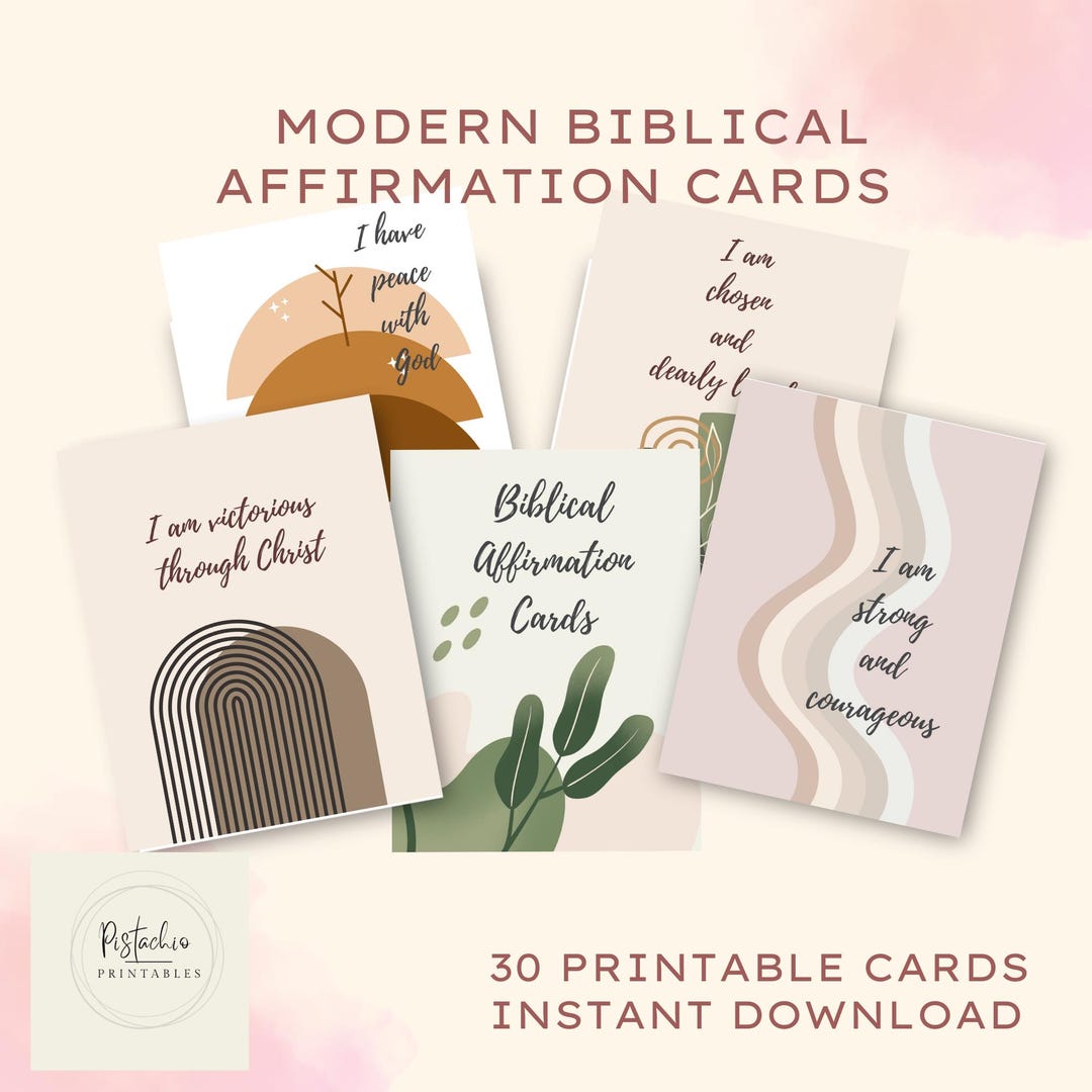 Modern Biblical Affirmation Cards – 30 Printable Cards (digital ...