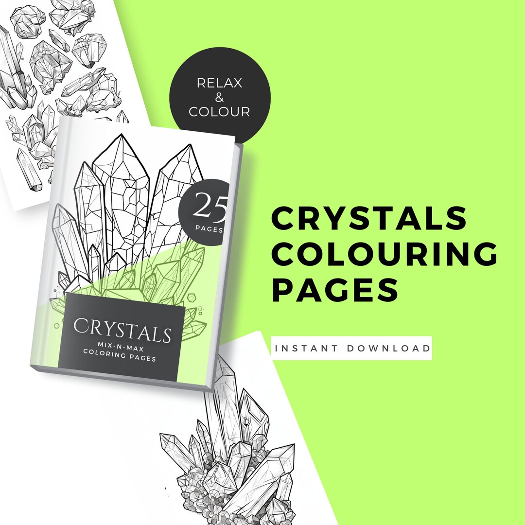 Crystals Colouring Pages - 25 Page Coloring Book - Etsy