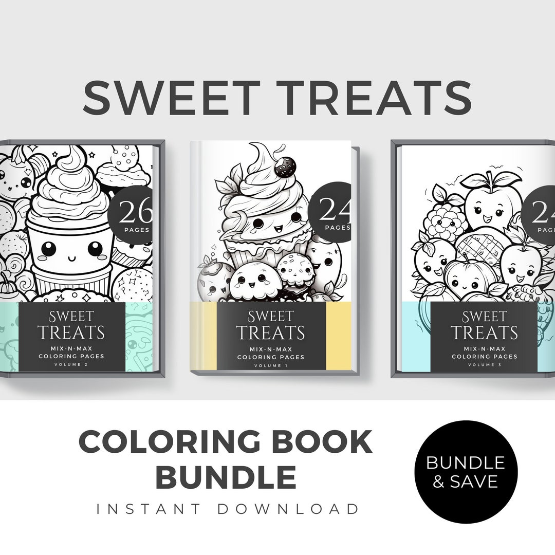 Sweet Treats Colouring Pages BUNDLE - Volume 1-3 - 70+ Page Coloring ...