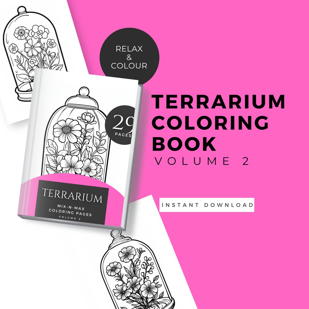Terrarium Colouring Pages - Volume 2 - 29 Page Coloring Book - Etsy