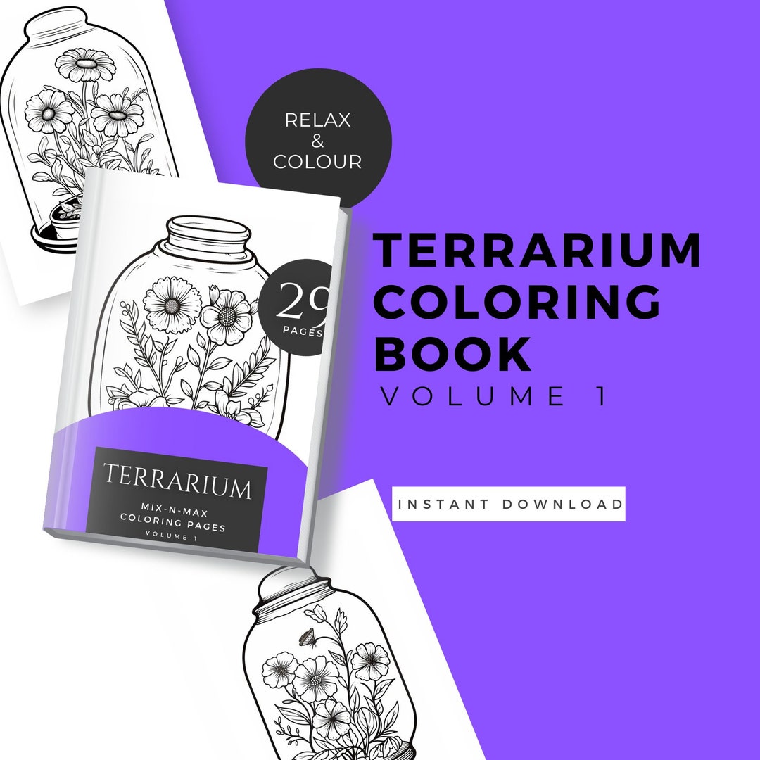 Terrarium Colouring Pages - Volume 1 - 29 Page Coloring Book - Etsy
