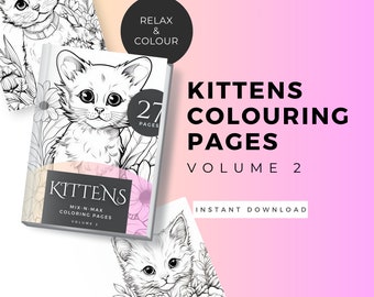 Cat Collection Vol 2 Coloring 20 Pages - Etsy